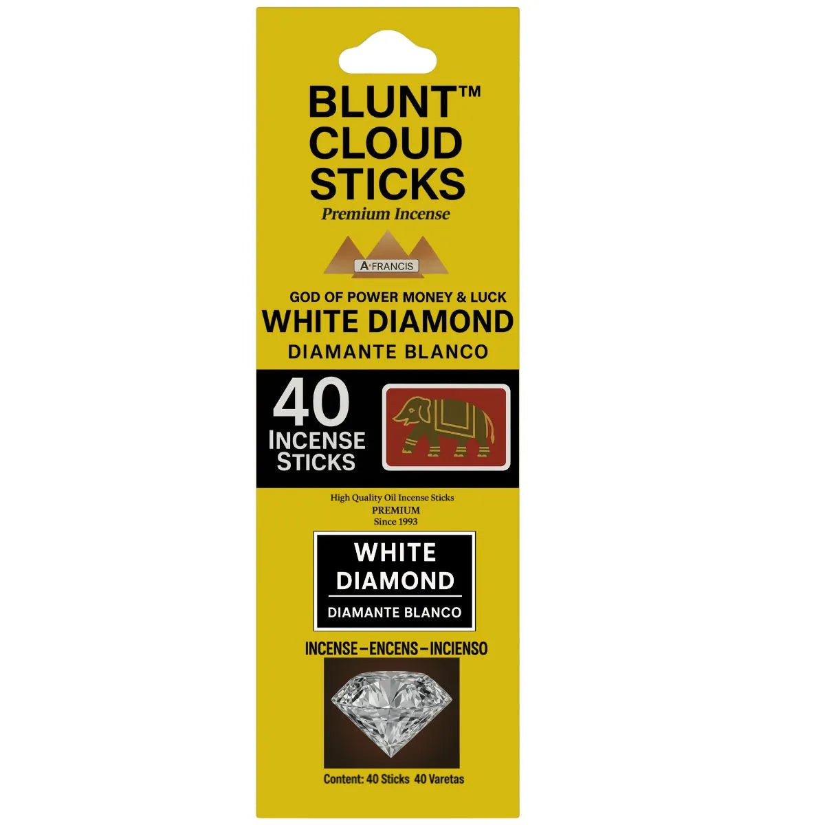 Blunt Cloud Incense Sticks 11"- White Diamond Type, 40-Stick Pack